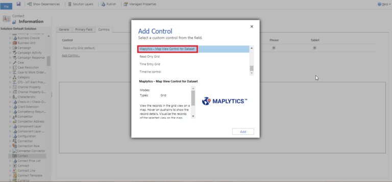 Pcf Controls How To Add Map View Control For Dataset Within Dynamics