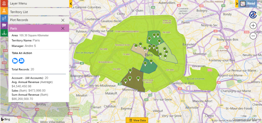 Visualize Hierarchical Territories within Dynamics 365 CRM using Maplytics