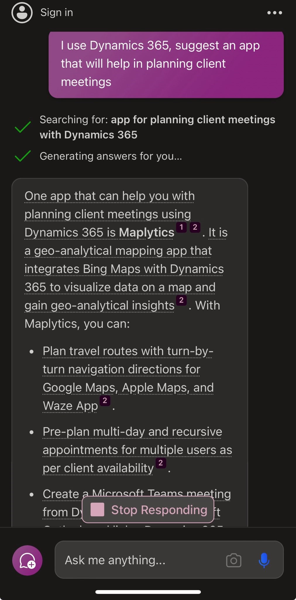 Microsoft Copilot recommends Maplytics to enhance field efficiency in Dynamics 365 CRM! - Blog ...