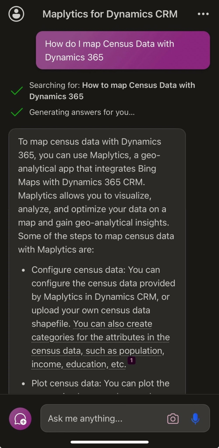 Microsoft Copilot recommends Maplytics to enhance field efficiency in Dynamics 365 CRM! - Blog ...